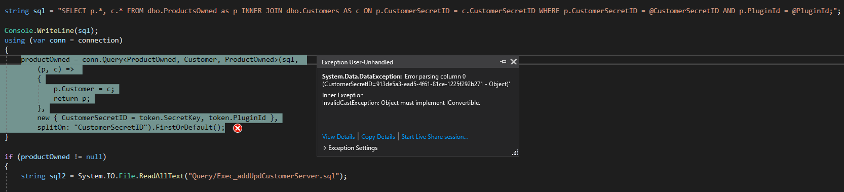 'Error parsing column 0' when trying to use string as UNIQUEIDENTIFIER column parameter · Issue ...
