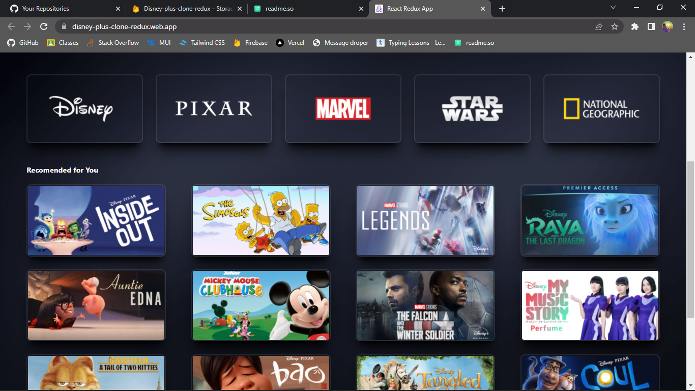 GitHub - AakashJyoti/Disney-Plus-Clone: Disney Plus Clone using React-Redux and Firebase