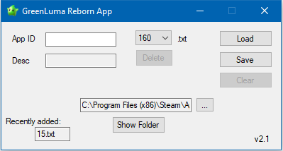 GitHub - CraftKevin/GreenLuma-Reborn-App: An app specifically designed for the Steam unlocker ...