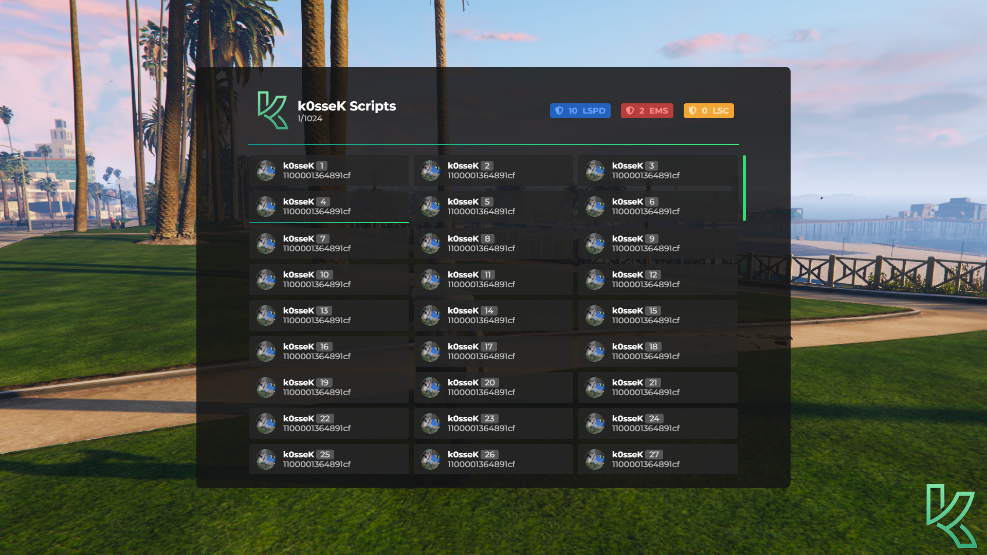 GitHub - k0sseK/kossek-scoreboard: Free & Open Source scoreboard for FiveM