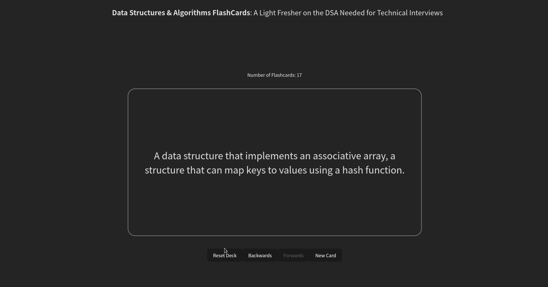 GitHub - DanPark13/dsa-flashcards: Flashcards on DSA Needed for LeetCode Style Interviews