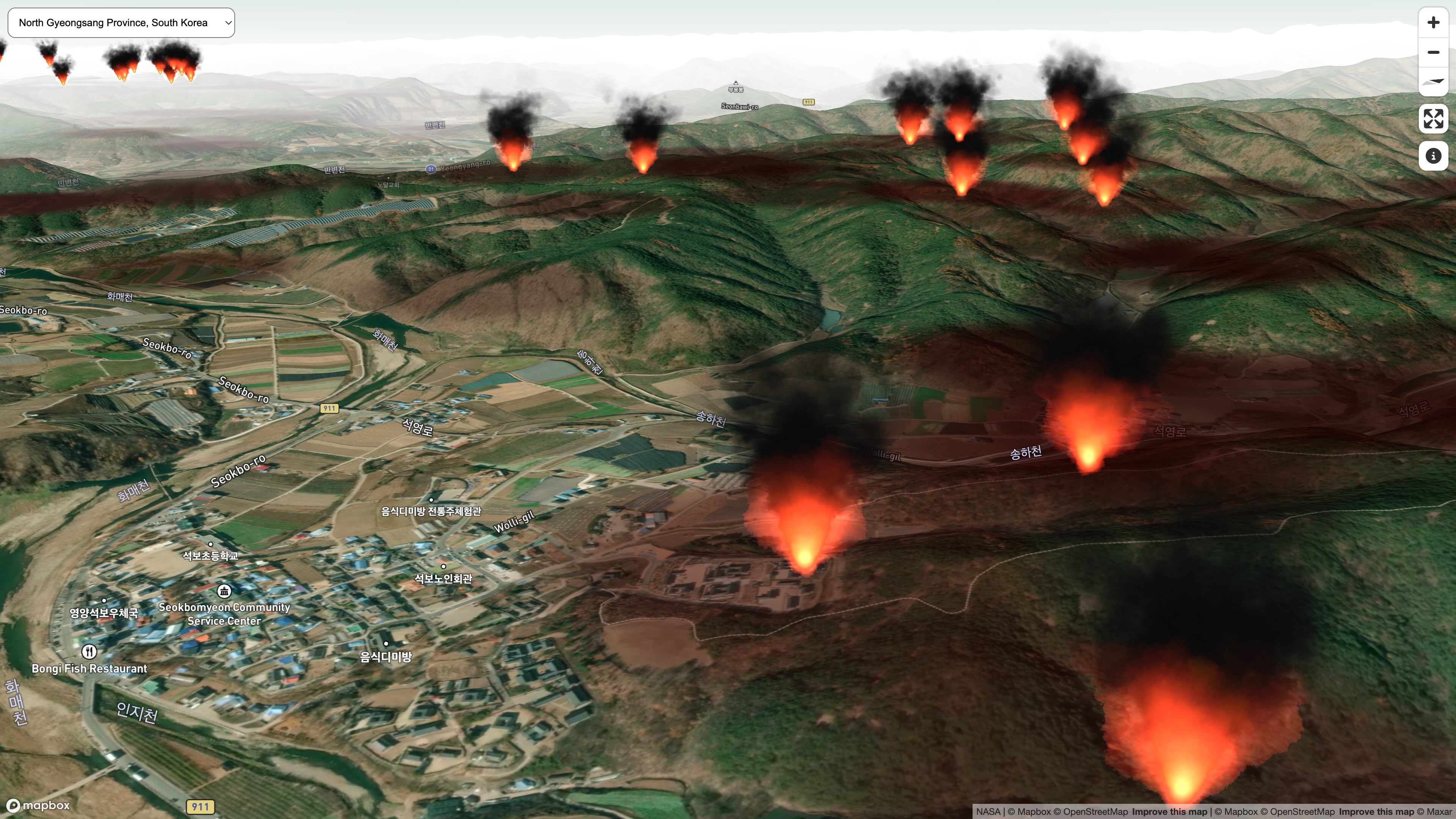 GitHub - nagix/world-wildfire-locator: A real-time 3D map of wildfires all around the world