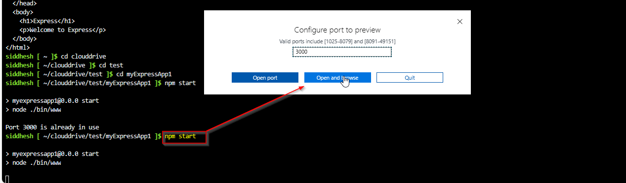 [BUG] When I use Azure Cloud shell web preview I receive Cannot GET /proxy/3000/ error. · Issue ...
