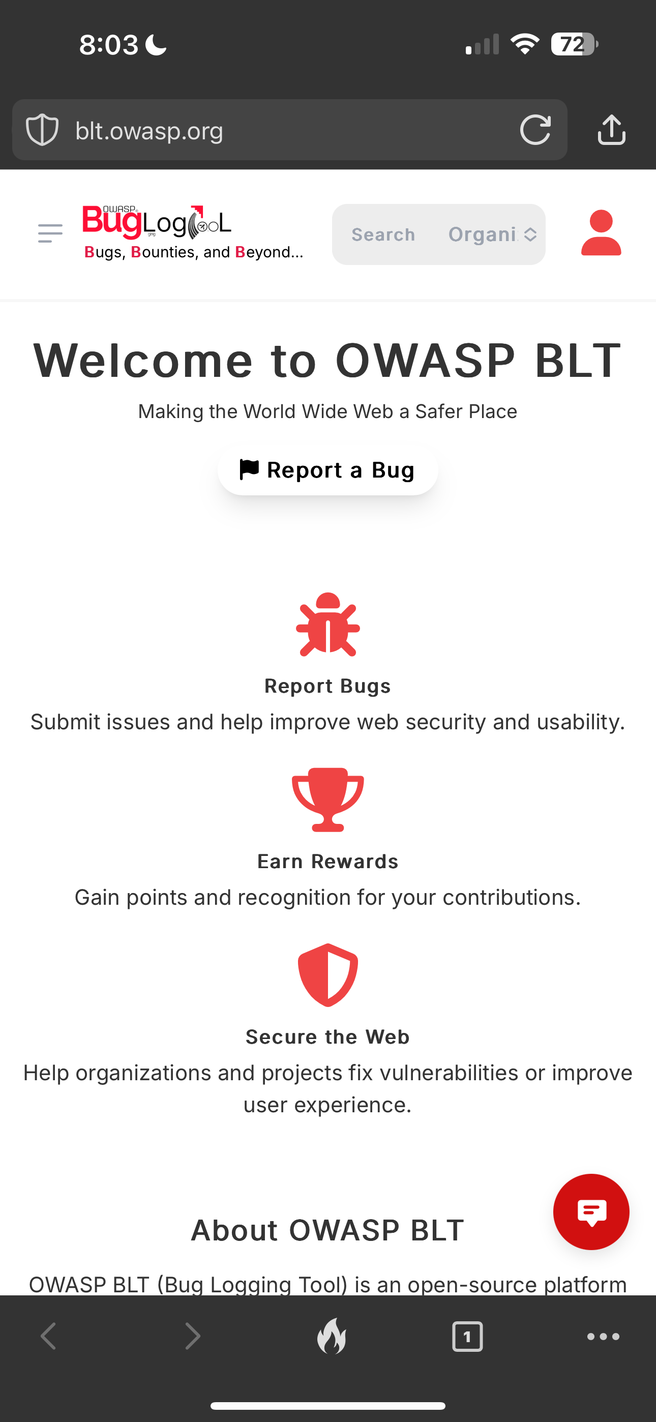Search dropdown can use icons on mobile · Issue #2984 · OWASP-BLT/BLT · GitHub