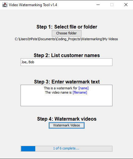 GitHub - hstennes/VideoWatermark: A tool for watermarking large numbers of videos