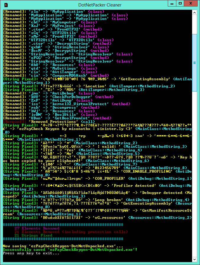 GitHub - miso-xyz/DotNetPackerCleaner: Cleaner/Deobfuscator for DotNetPacker/DotNetPatcher ...