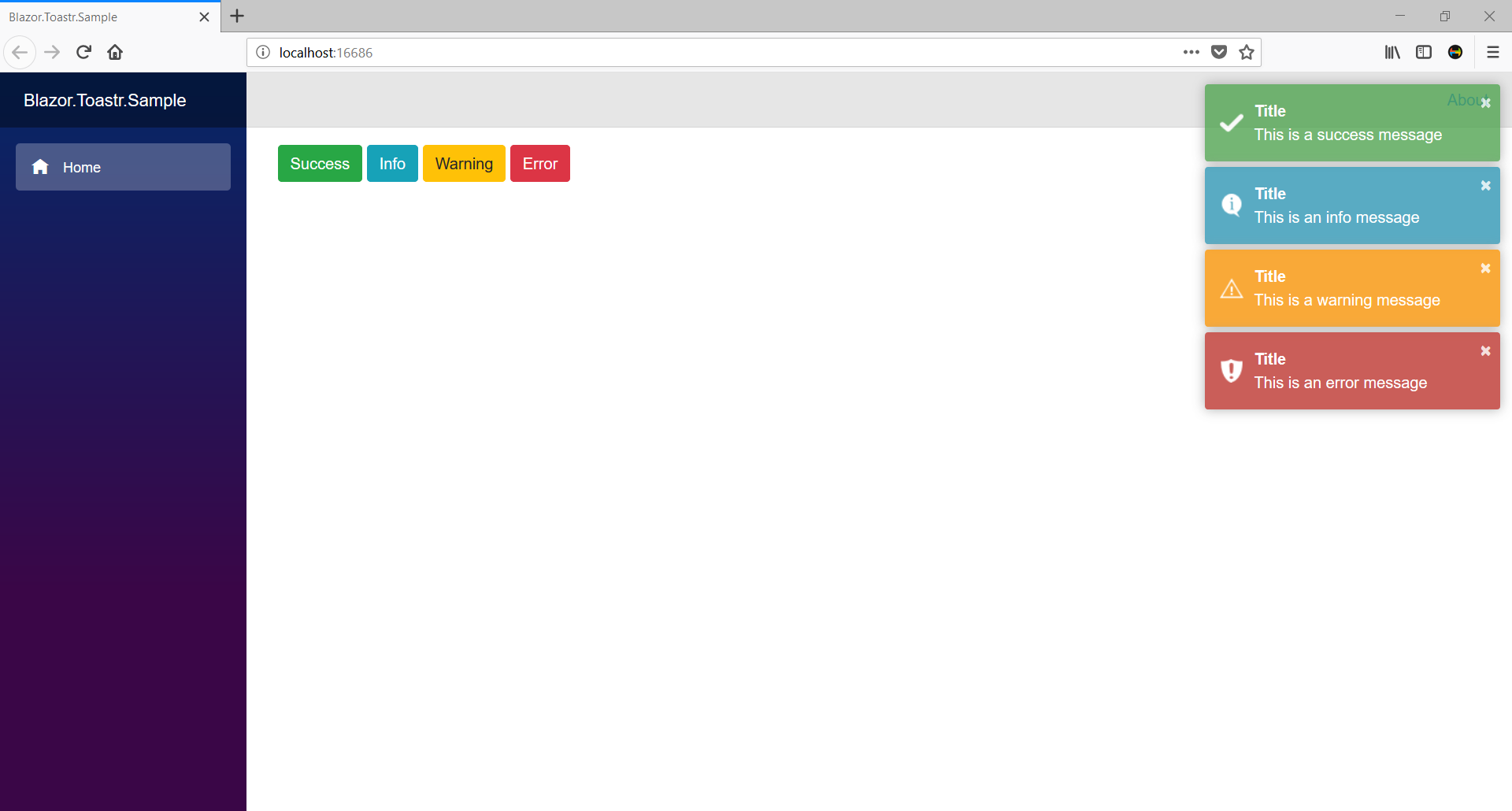 GitHub - mariohik/Blazor.Toastr: Add Toastr Notifications to a Blazor project