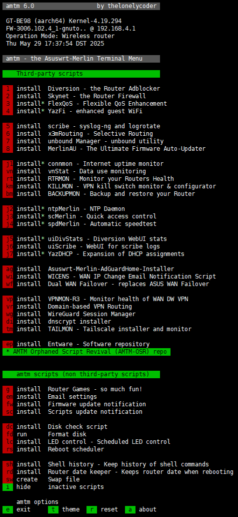 GitHub - decoderman/amtm: amtm - the Asuswrt-Merlin Terminal Menu