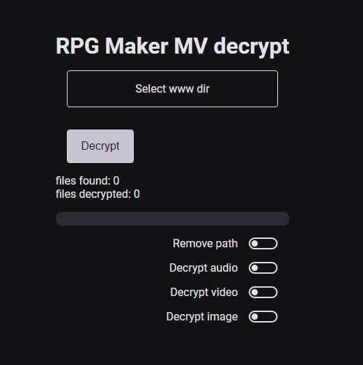 GitHub - Darckfast/rpg-maker-mv-decrypt-react: A simple static web app ...