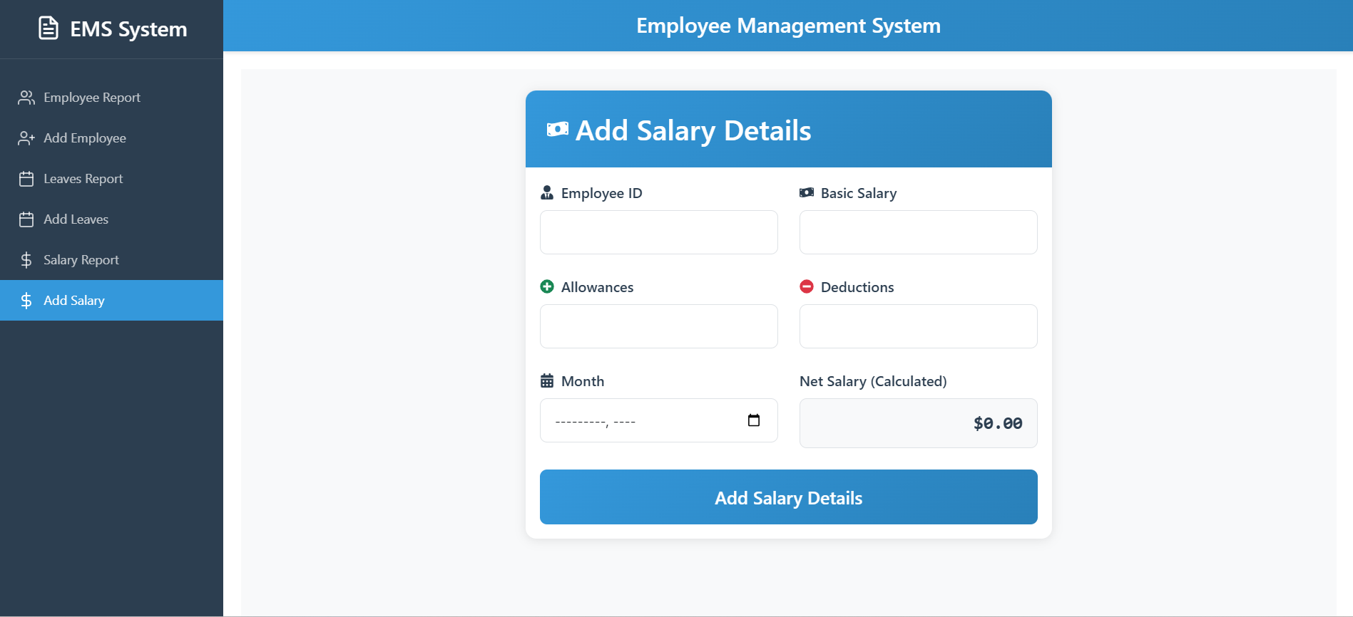 GitHub - Apoorv3826/Employee-Management-System: A full-stack Employee Management System using ...