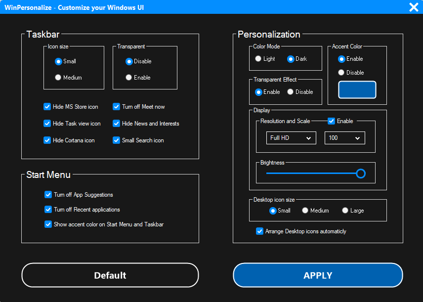 GitHub - phanxuanquang/WinPersonalize: Optimize your Windows UI with ...
