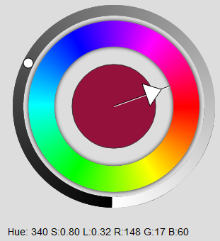 GitHub - techslides/huewheel: HUE color wheel for HTML5 browsers