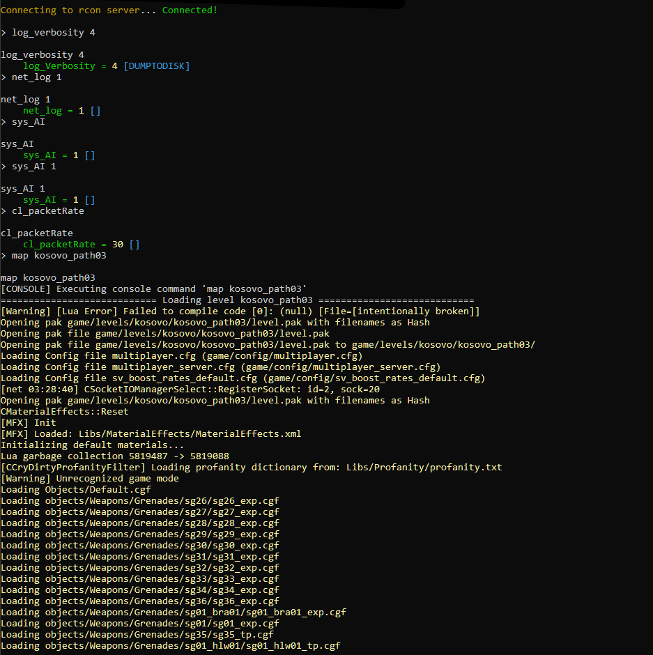 GitHub - nathan130200/CryRcon: Connect to remote cryengine dedicated server using crytek rcon api.