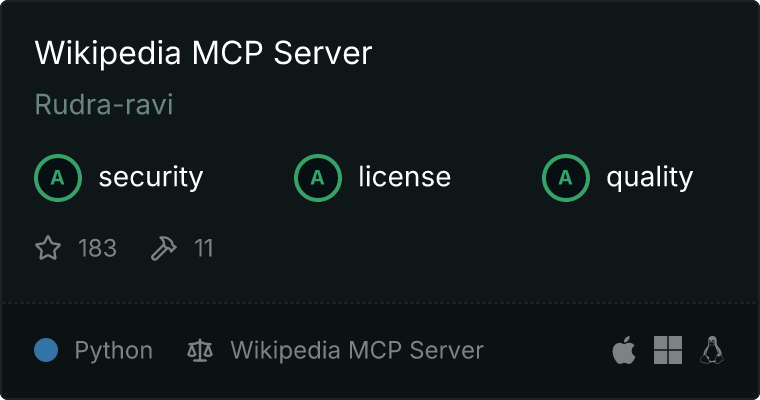 GitHub - Rudra-ravi/wikipedia-mcp: A Model Context Protocol (MCP) server that retrieves ...