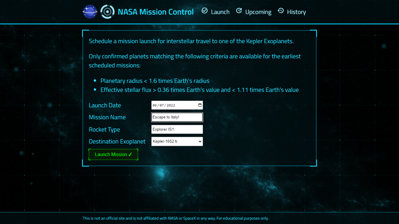 GitHub - mmaksi/NASA-Mission-Control: The Front End of this application ...