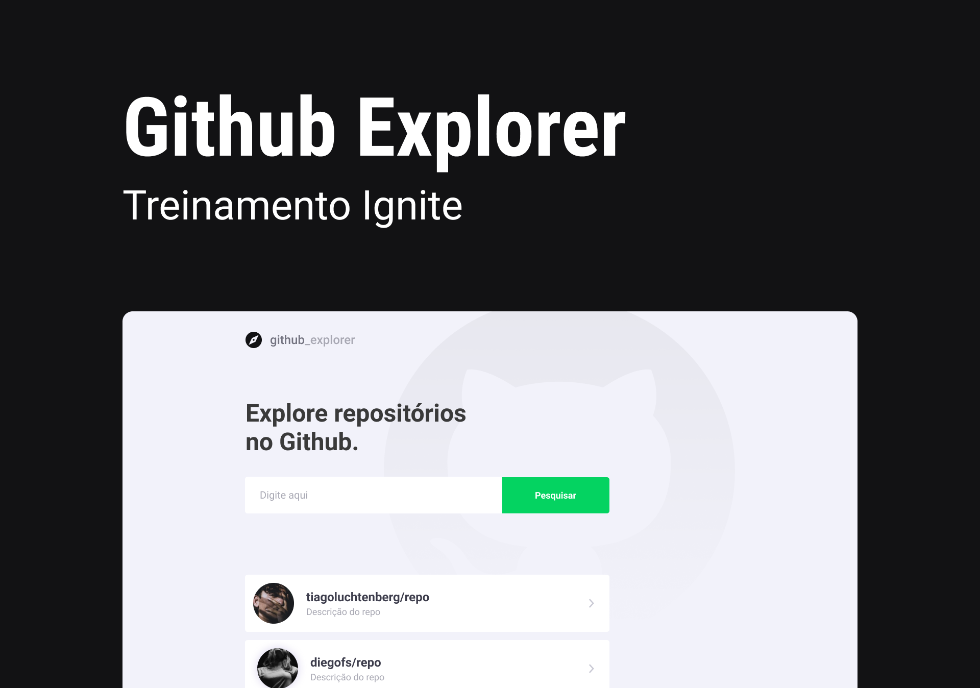 GitHub - dev-trajano/01-github-explorer