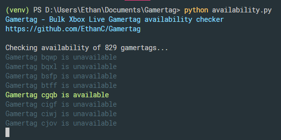 GitHub - EthanC/Gamertag: Bulk Xbox Live Gamertag availability checker.