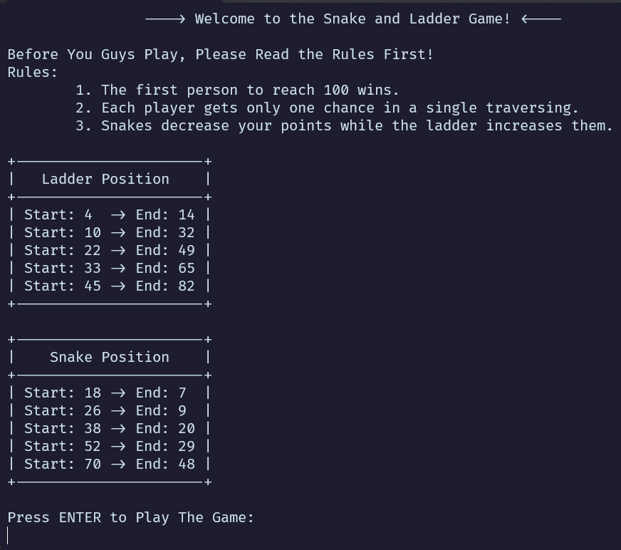 GitHub - Aiyon860/SnakeAndLadderGame_in_C: Welcome to the Snake and ...