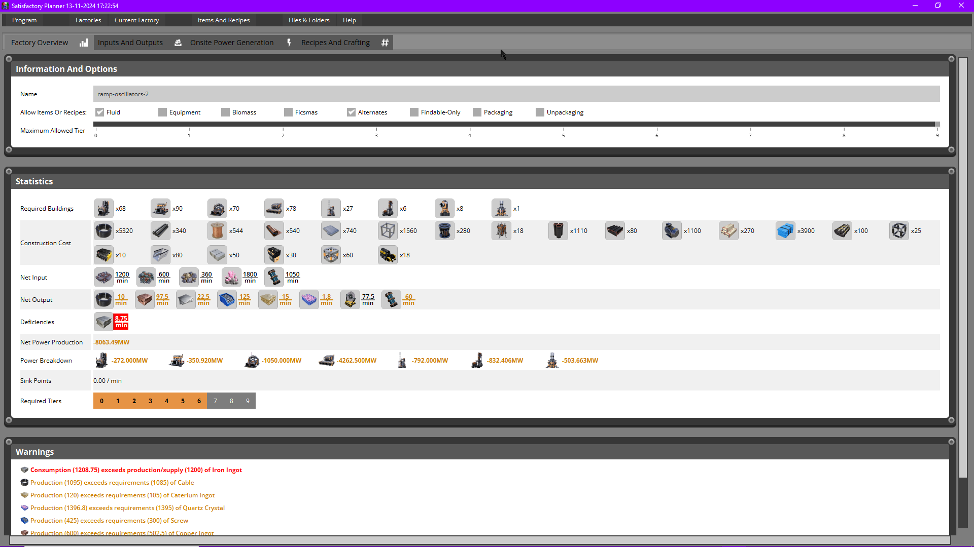 GitHub - ReikaKalseki/Satisfactory-Planner: A tool for planning efficient self-contained ...