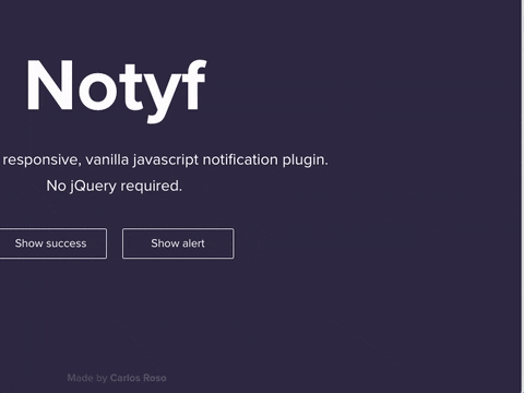 GitHub - Alexander-Pop/notyf: A dead simple, responsive, vanilla JavaScript plugin to show ...