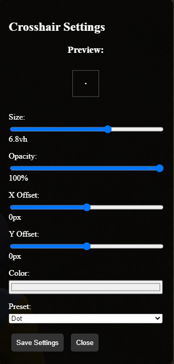 GitHub - MindDevelopment/mc-crosshair: FiveM crosshair script with settings menu