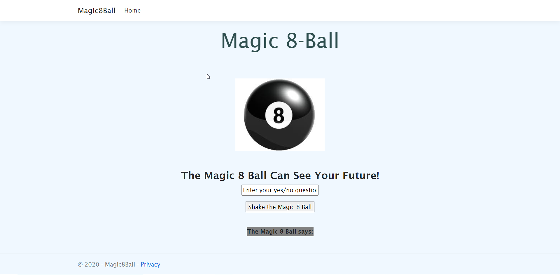 GitHub - suetarazi/magic-8-ball: Full stack C# Magic 8-Ball web app ...