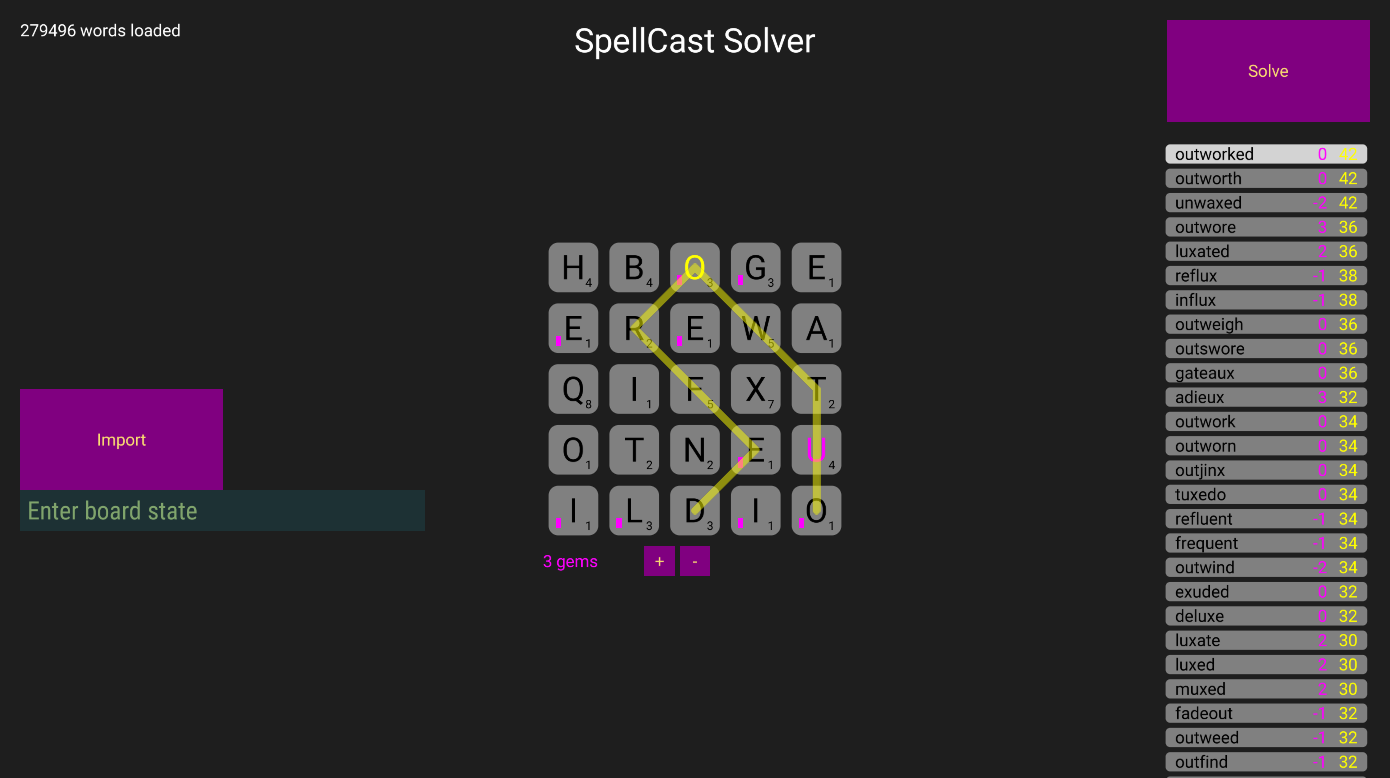 GitHub - OliBomby/SpellCastSolver: Solves the SpellCast game activity in Discord