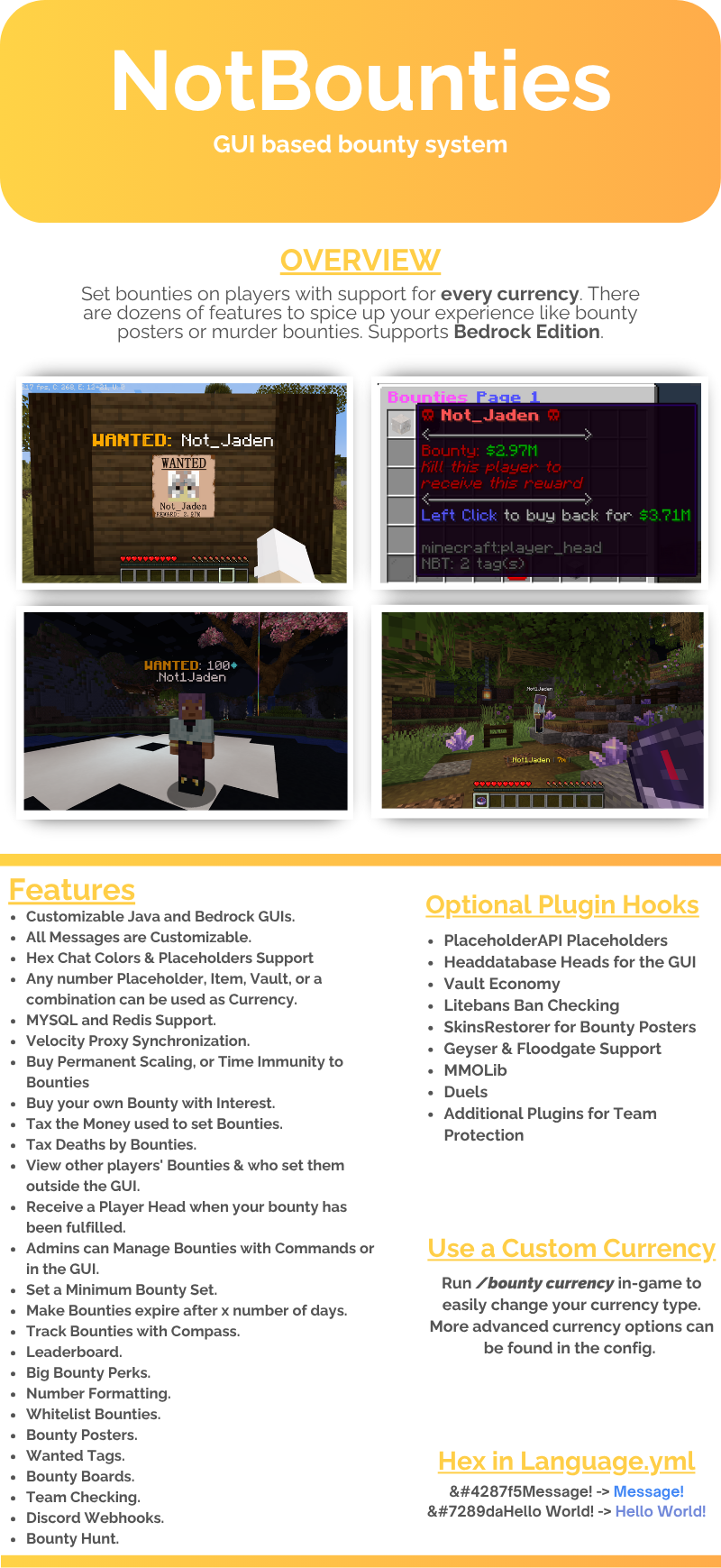 GitHub - No-Not-Jaden/NotBounties: This Minecraft plugin is a detailed bounties add-on. There ...