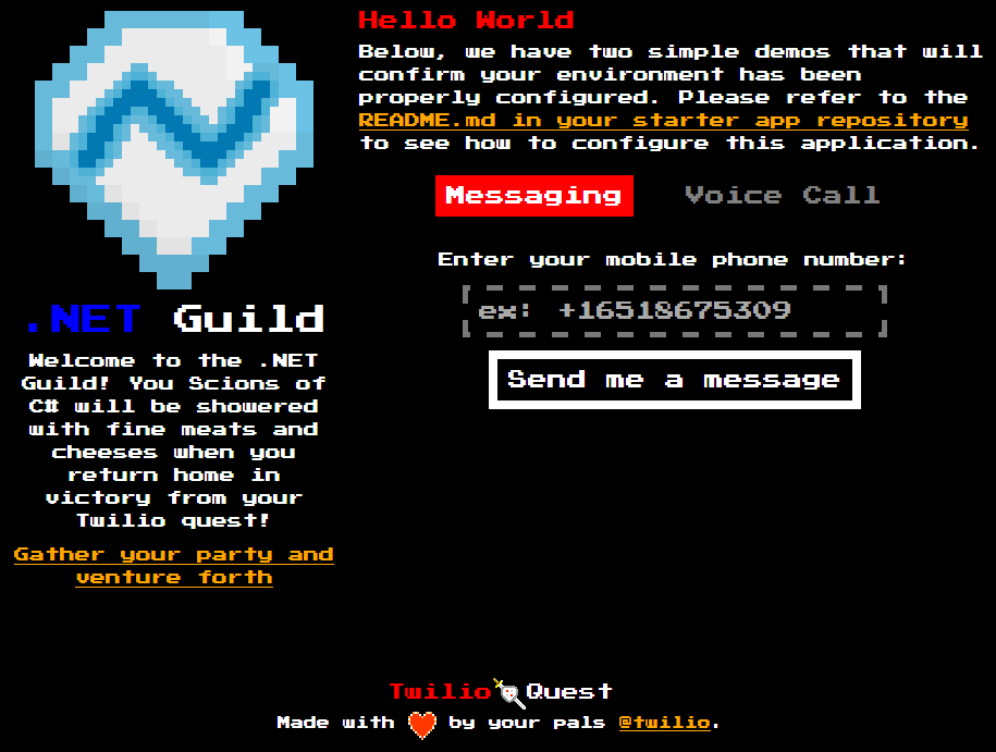GitHub - twilio/starter-dotnet: A starter app for .NET developers embarking on their first ...