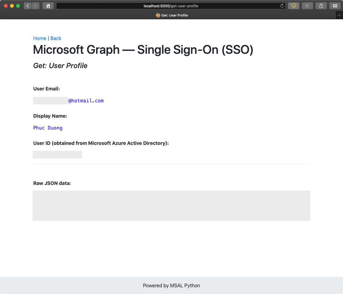 GitHub - duonghuuphuc/msgraph-sso-python: Single Sign-on with Microsoft Graph API