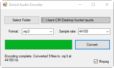 GitHub - rubiksw/gmod-audio-convert: Encode a folder of audio files to .wav or .mp3 format ...
