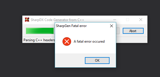 Unable to build project; SharpGen fatal error · Issue #833 · sharpdx/SharpDX · GitHub