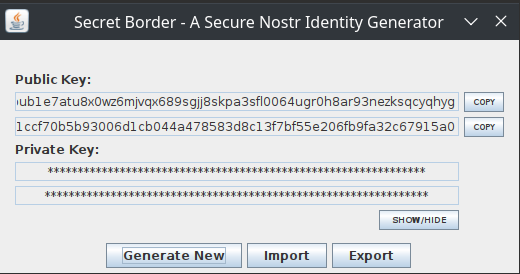 GitHub - guilhermegps/secret-border: A safe Nostr identity generator.