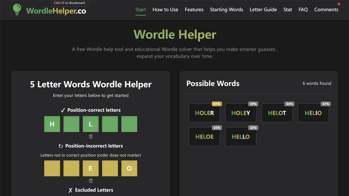 【工具自荐】Wordle猜词游戏助手、解谜工具(wordle helper) · Issue #8276 · ruanyf/weekly · GitHub