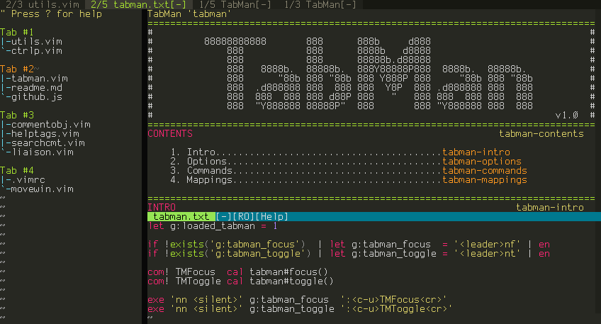 GitHub - kien/tabman.vim: Tab management for Vim