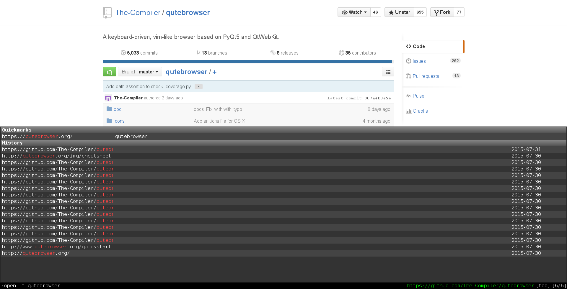 Statusbar Width of History - A lot of Space · Issue #839 · qutebrowser/qutebrowser · GitHub