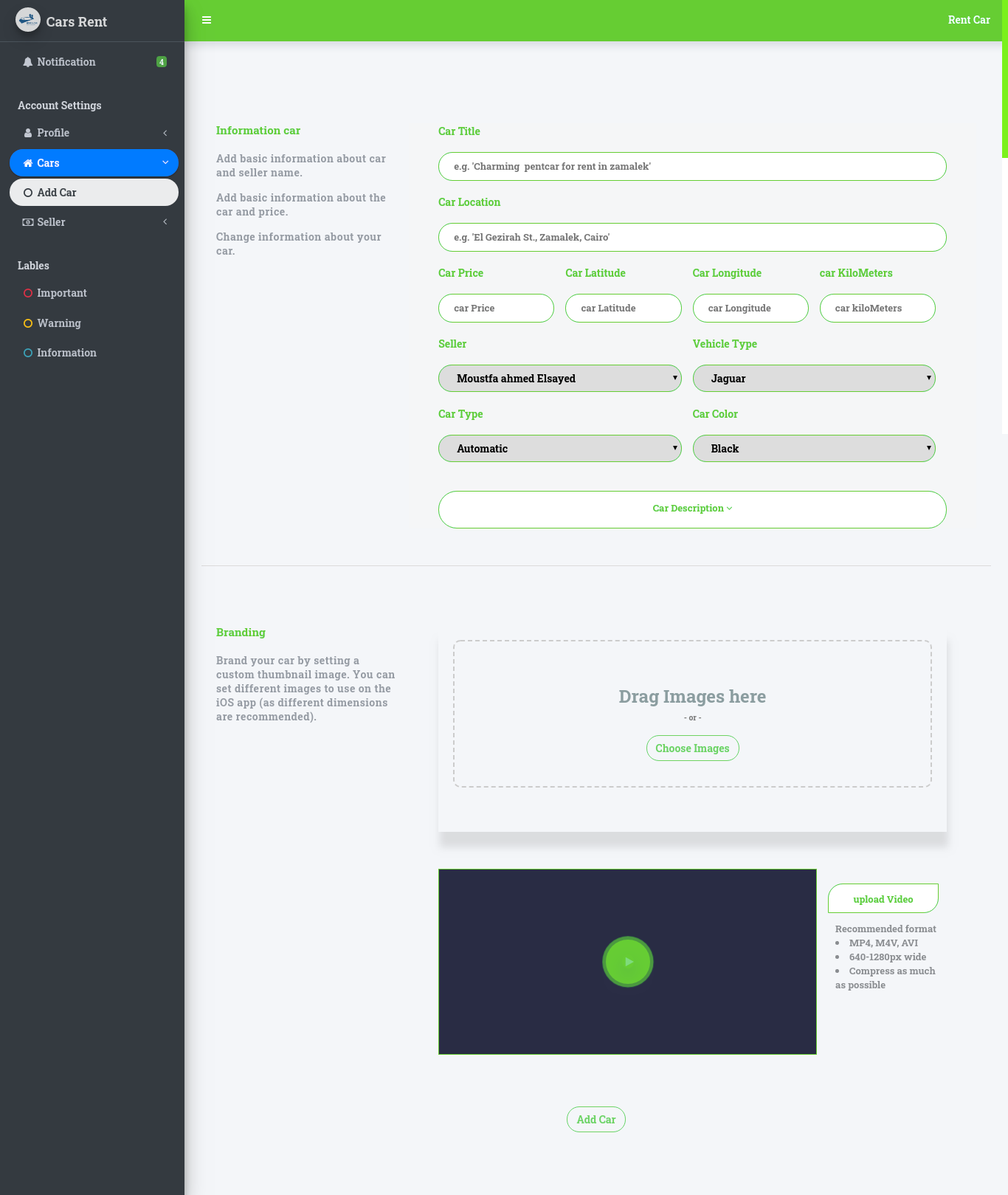 GitHub - Mahmoudalziem/rentcar-project: Project With Dashboard Build With Laravel Framework