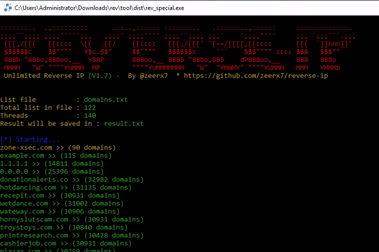 GitHub - zeerx7/reverse-ip: Discover Domains Associated with a Reverse IP Lookup