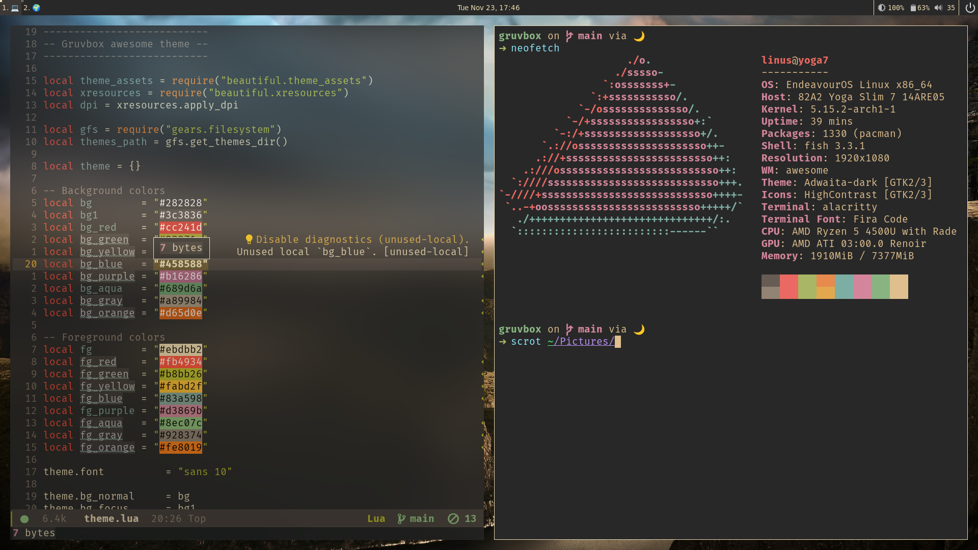 GitHub - lnus/awesome-wm-gruvbox-theme: Gruvbox Colorscheme for AwesomeWM