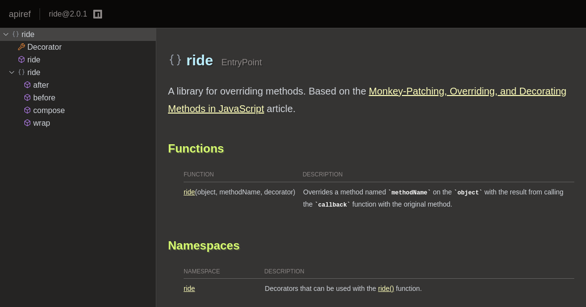 GitHub - dtinth/ride: Simple and beautiful monkey-patching library for ...