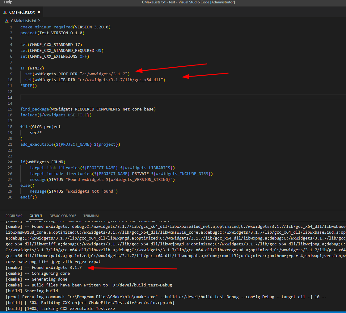 Version 3.2 + Vscode - Cmake could NOT find wxWidgets (missing: net core base) · Issue #22590 ...