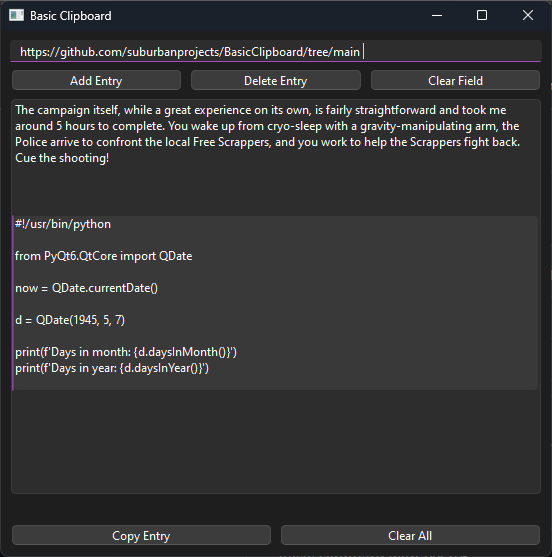GitHub - suburbanprojects/BasicClipboard: Basic clipboard with PyQT6