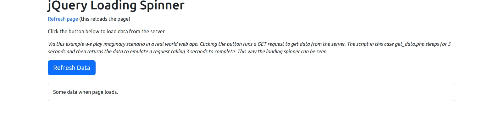 GitHub - AndrejWeb/jquery-loading-spinner: 3 jQuery examples how to use ... GitHub - AndrejWeb/jquery-loading-spinner: 3 jQuery examples how to use ...