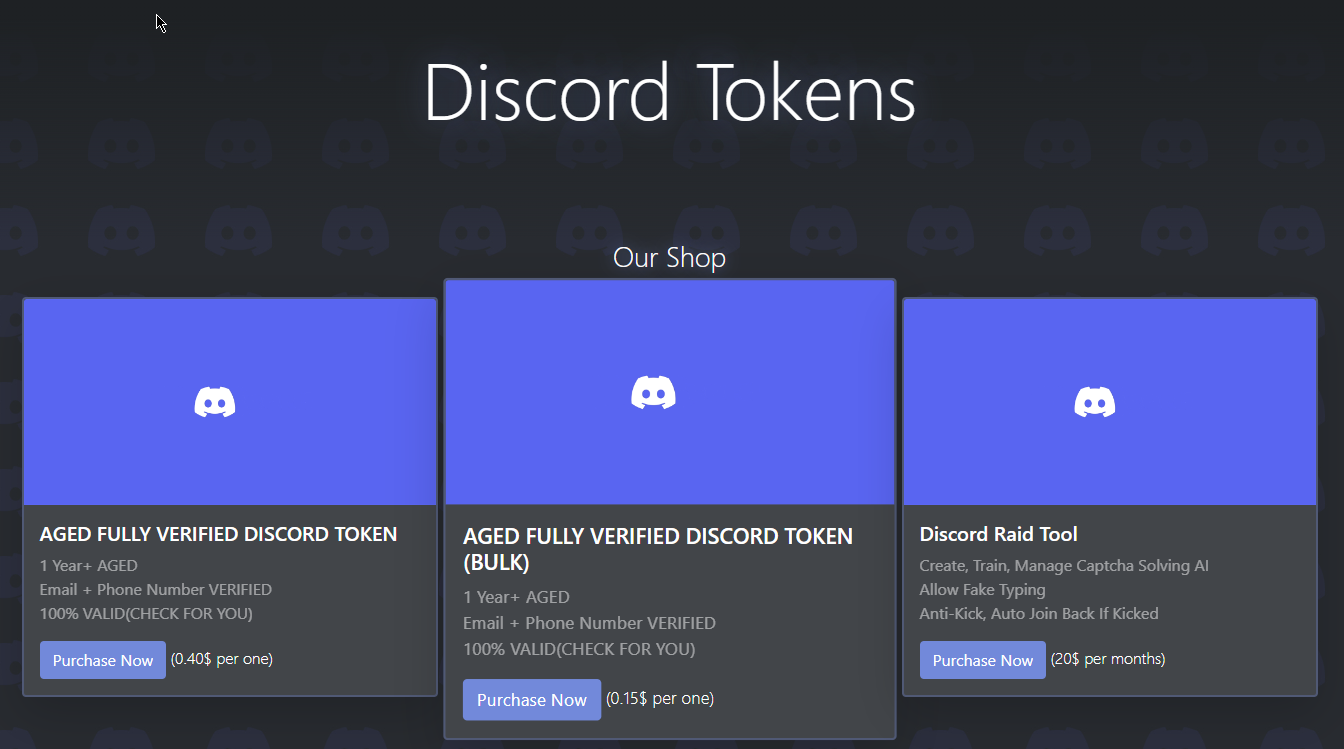 GitHub - TrPqieR6e9d/DISCORD-TOKENS-WEBSITE-TEMPLATE: A site that offers a great design for the ...