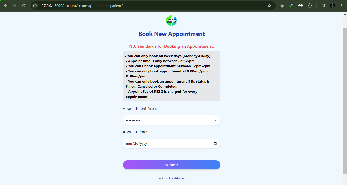 GitHub - Lewismwaz/appoint_master: A Doctor-Patient Appointment ...