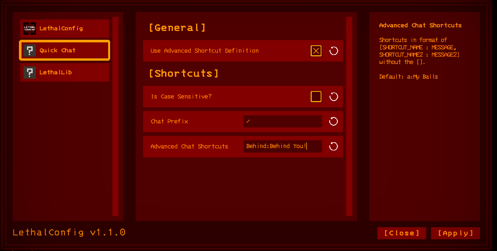 GitHub - MelonBoyy/Lethal_Company_Mod-Quick_Chat: Very Configurable TextChat Shortcuts