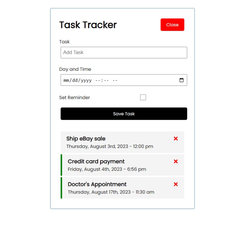 GitHub - TylerIsCoding/React_Task_Tracker: React Task Tracker is a user-friendly web application ...