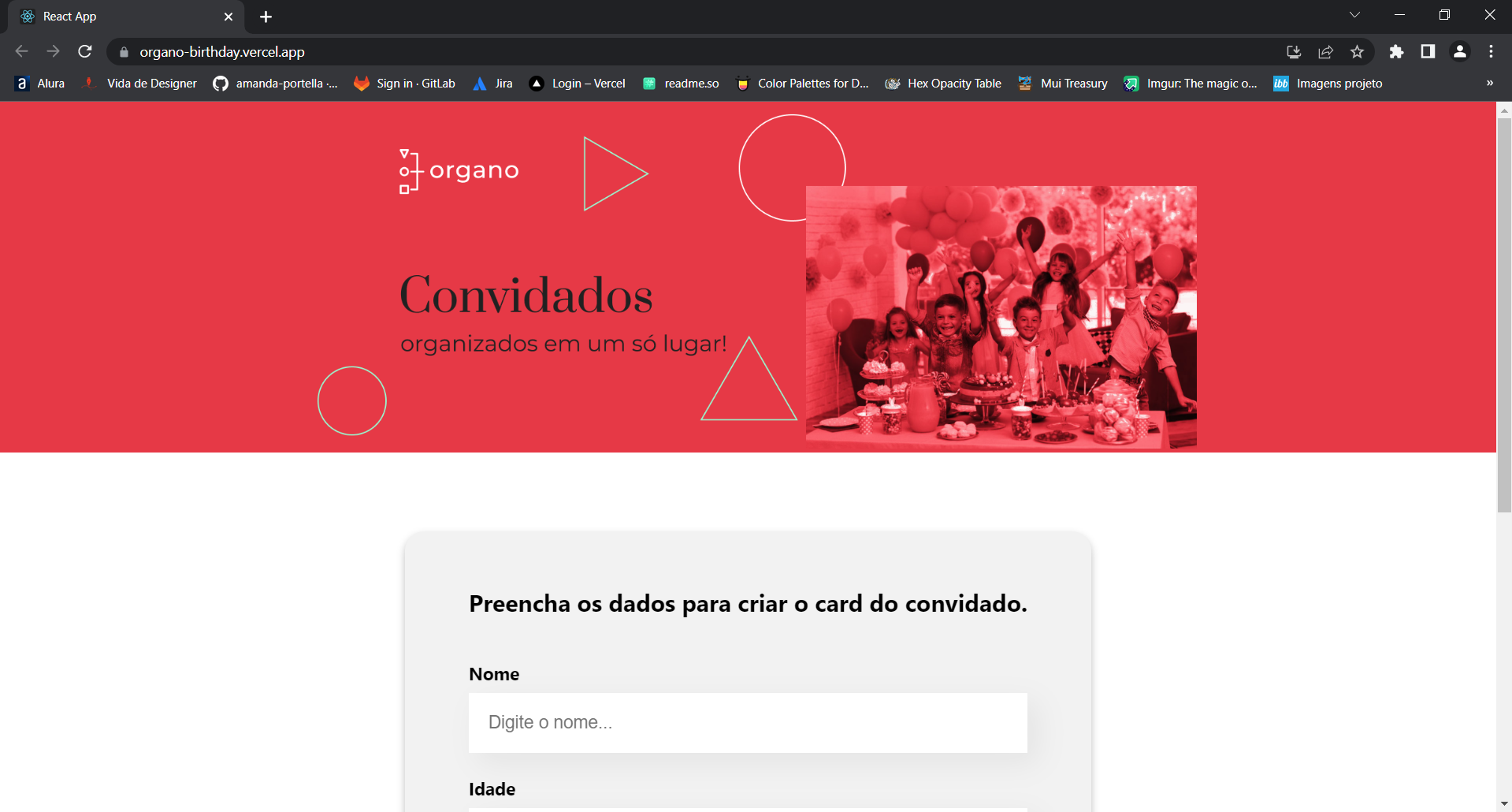 GitHub - amanda-portella/organo-birthday