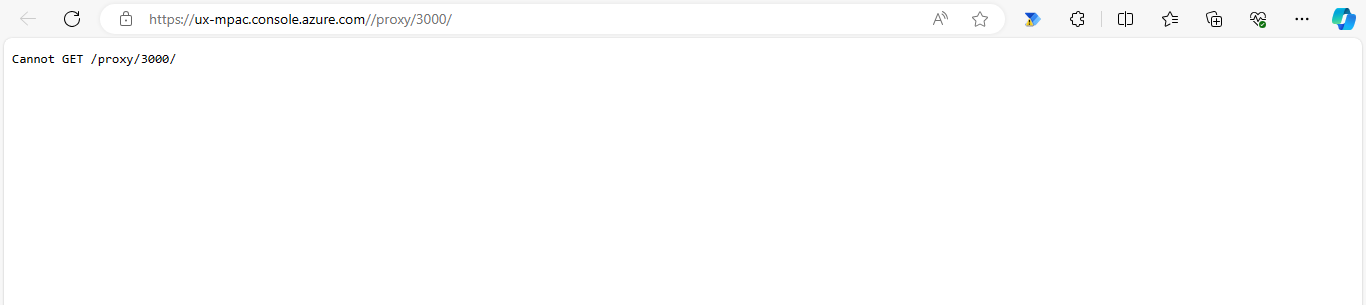 [BUG] When I use Azure Cloud shell web preview I receive Cannot GET /proxy/3000/ error. · Issue ...
